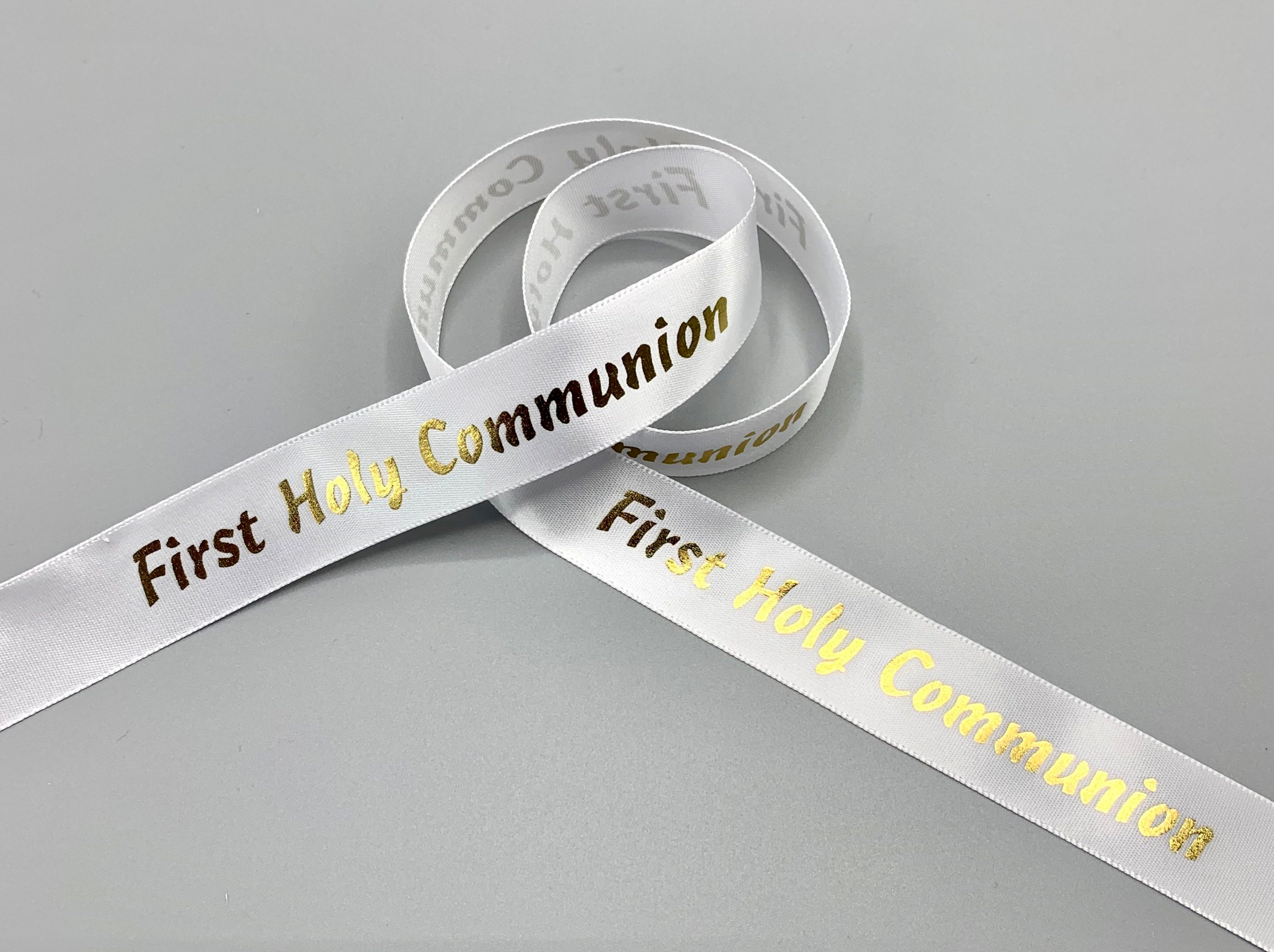First Holy Communion Ribbon 6mm and 20mm Gold or Silver | Etsy