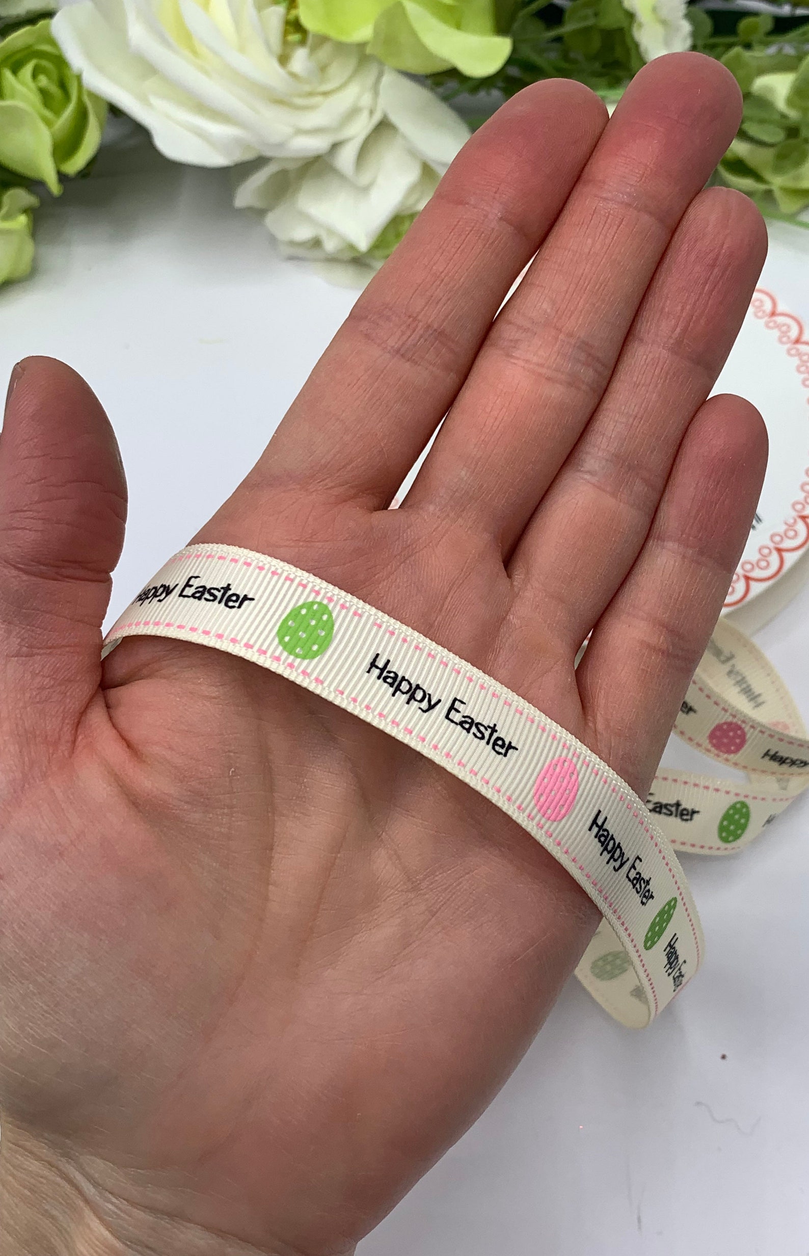 Easter Ribbons Happy Easter Eggs and Bright Bunnies - Etsy UK