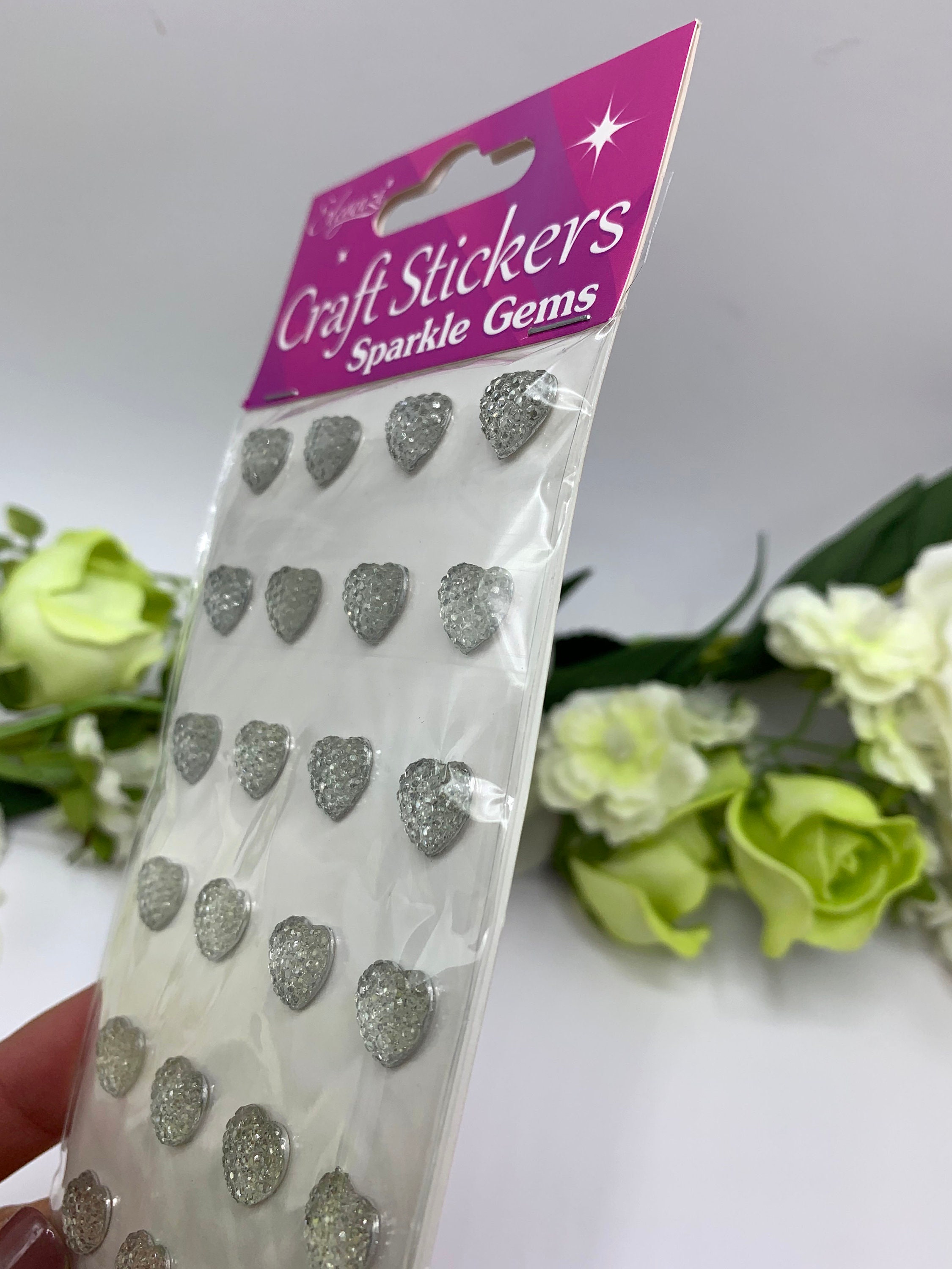 Stick on Diamante Heart Gems - Adhesive Diamante Gems - Valentines Day ...