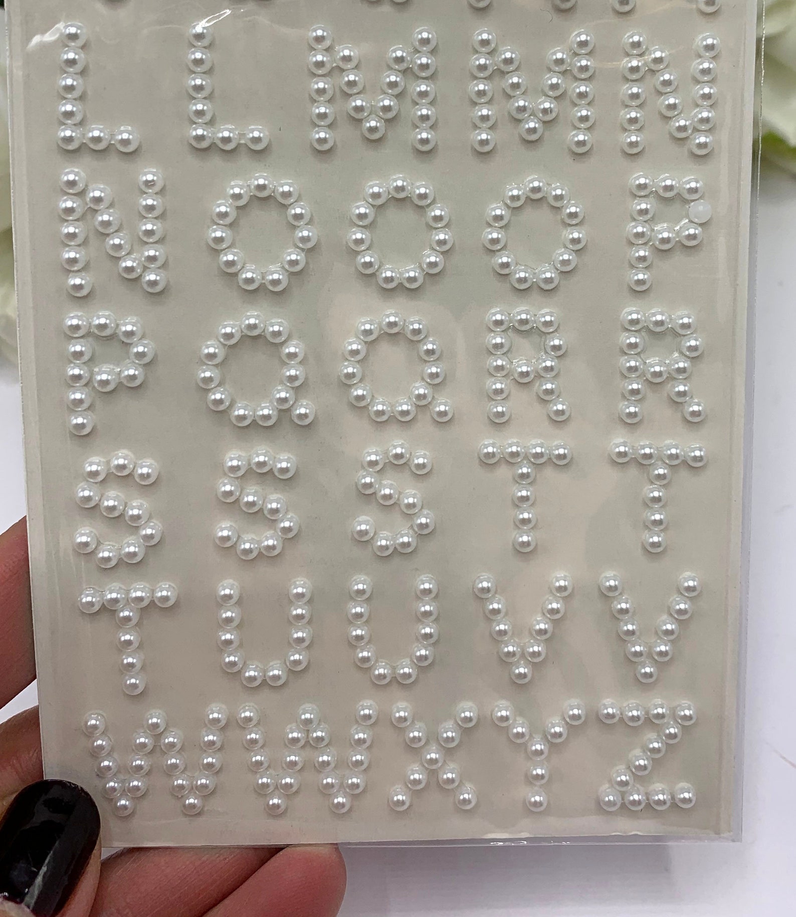 Pearl Letter or Number Stickers Peel off White Pearl Effect - Etsy UK