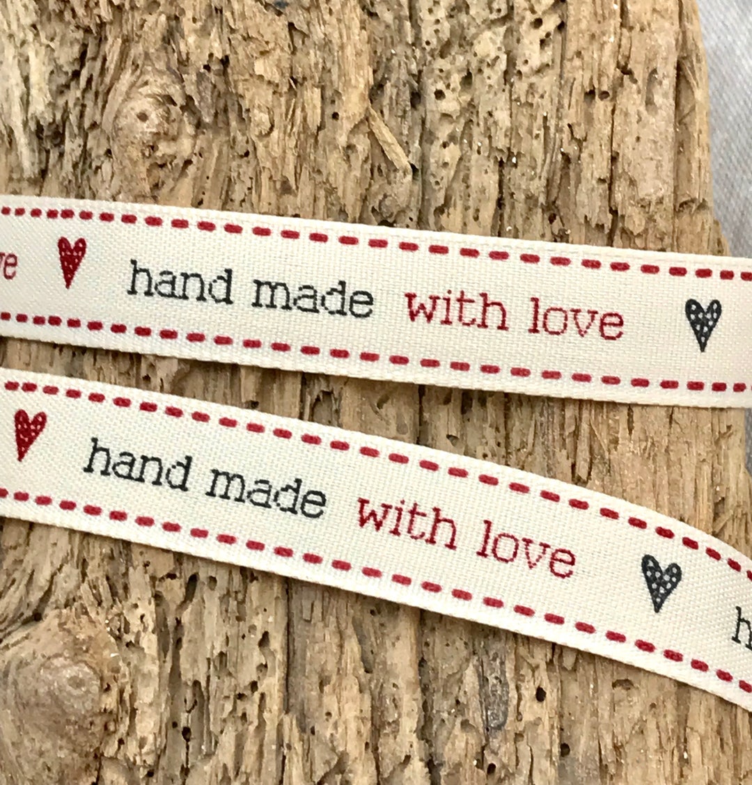 5/8" Handmade With Love Ribbon, Hand Made Fabric Sew in Labels - Etsy