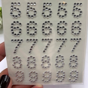 Adhesive Diamante Stickers, Peel off Diamante Letters or Numbers ...