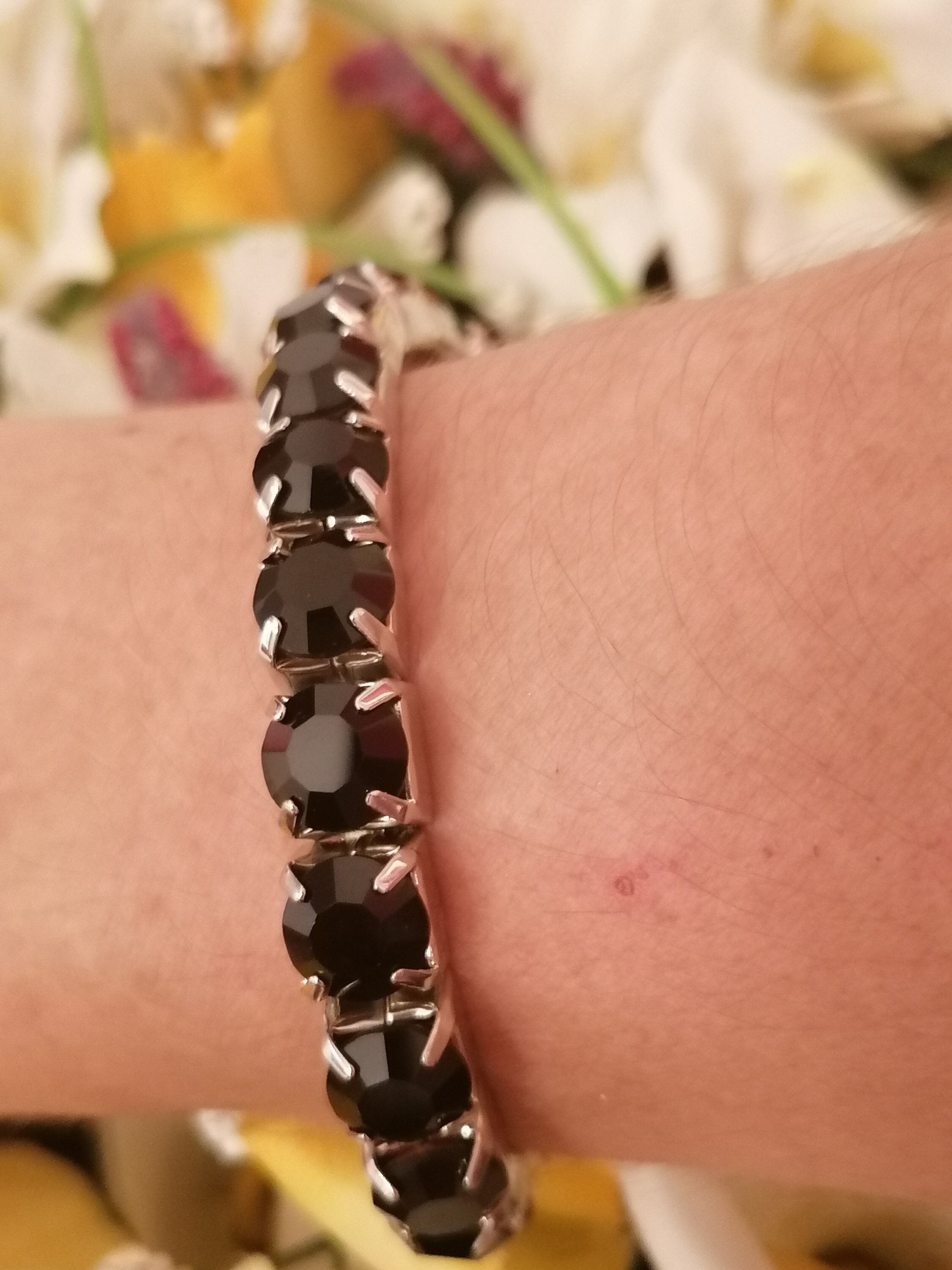Grief Mourning Bracelet Mom Granddaughter Onyx Black HANDMADE 18K GOLD ...