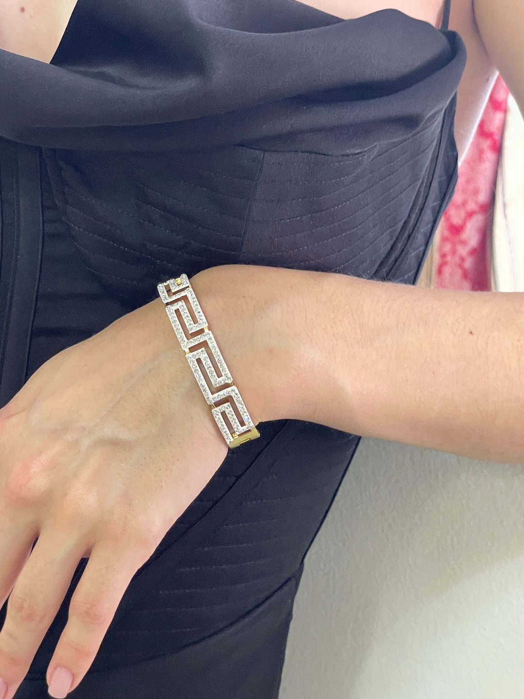 18k Yellow Gold Bracelet Meander Bracelet Greek Key Bracelet Ancient ...