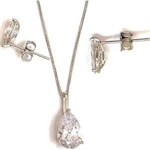 3ctw Diamond Tear Drop Pendant Diamond Teardrop Earrings Solid 18k GOLD ...
