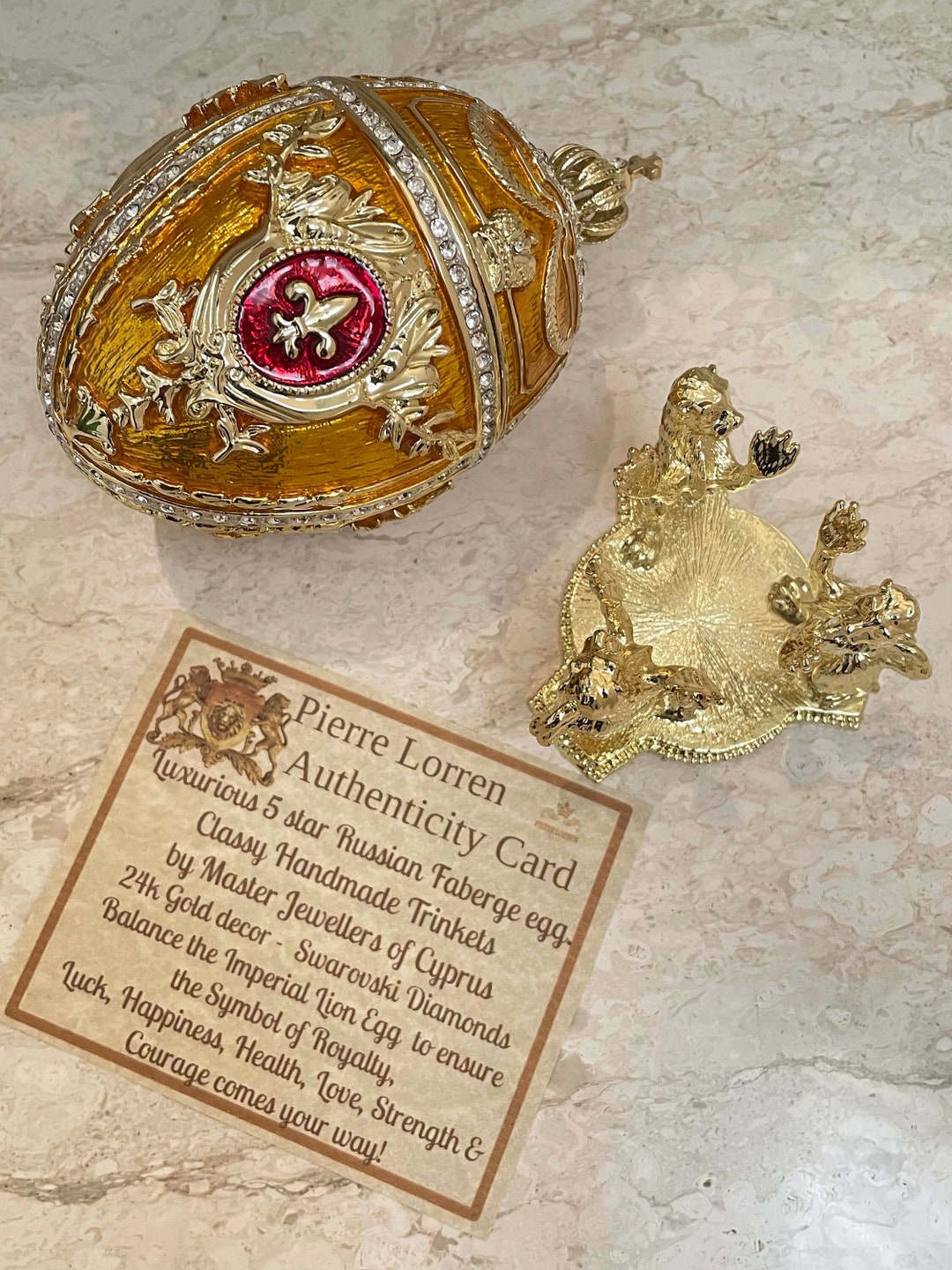 Egg Faberge Exquisite Luxurious 5* Tangerine Quartz Fabrege Style ...