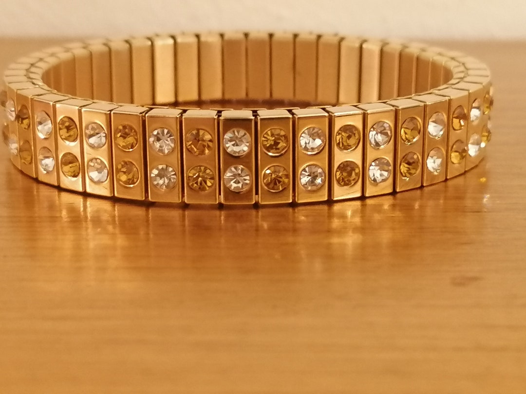 Swarovski Citrine Bracelet 24k GOLD Jewelry/minimalist Evening Bracelet ...