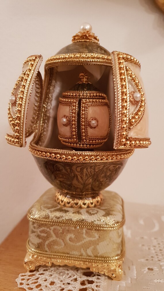 ONE ONLY 24K Faberge design egg style unique collector | Etsy