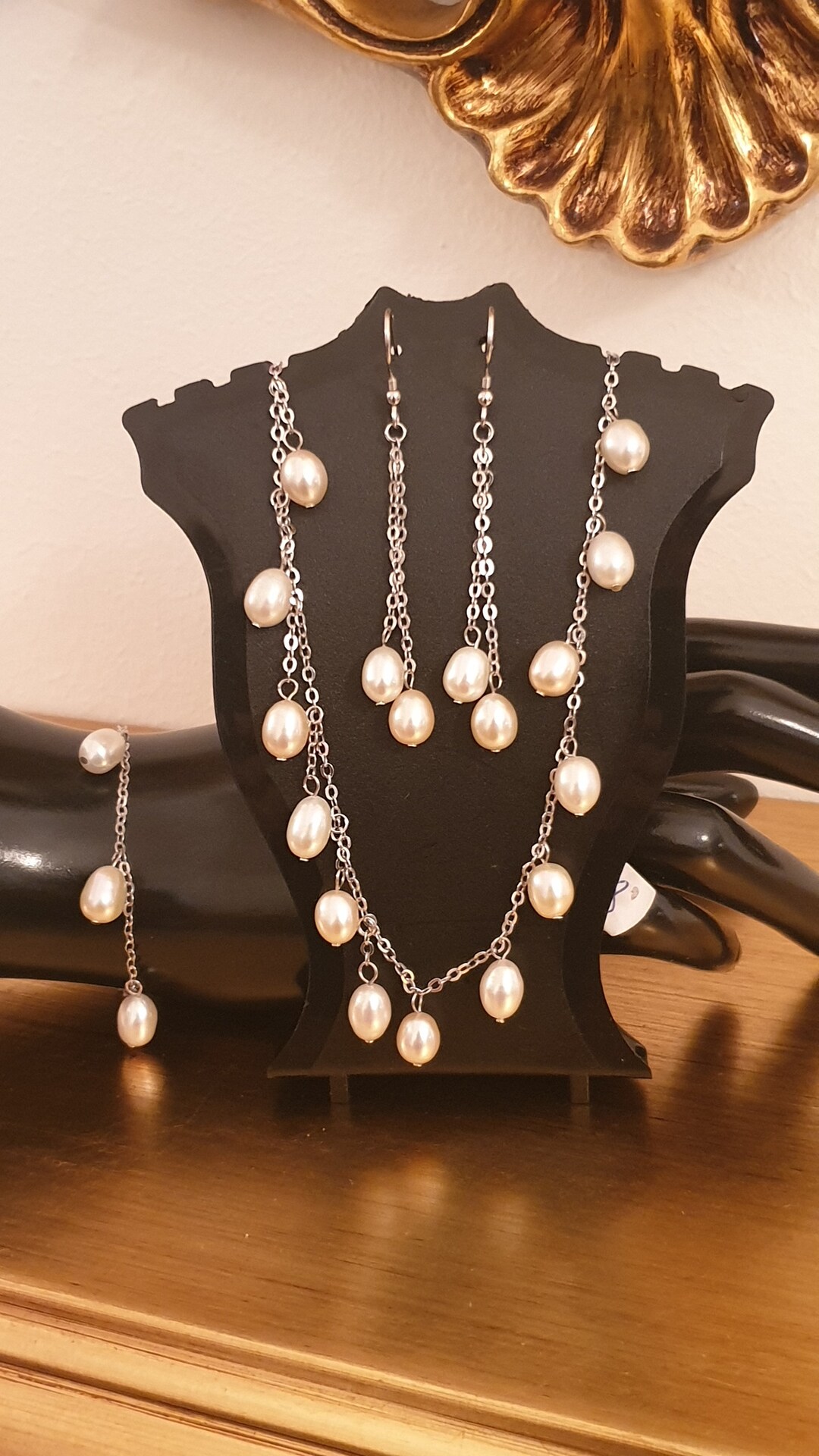 Pearl Set Solid Sterling Silver 925 Yoshika Original Pearls White Gold ...