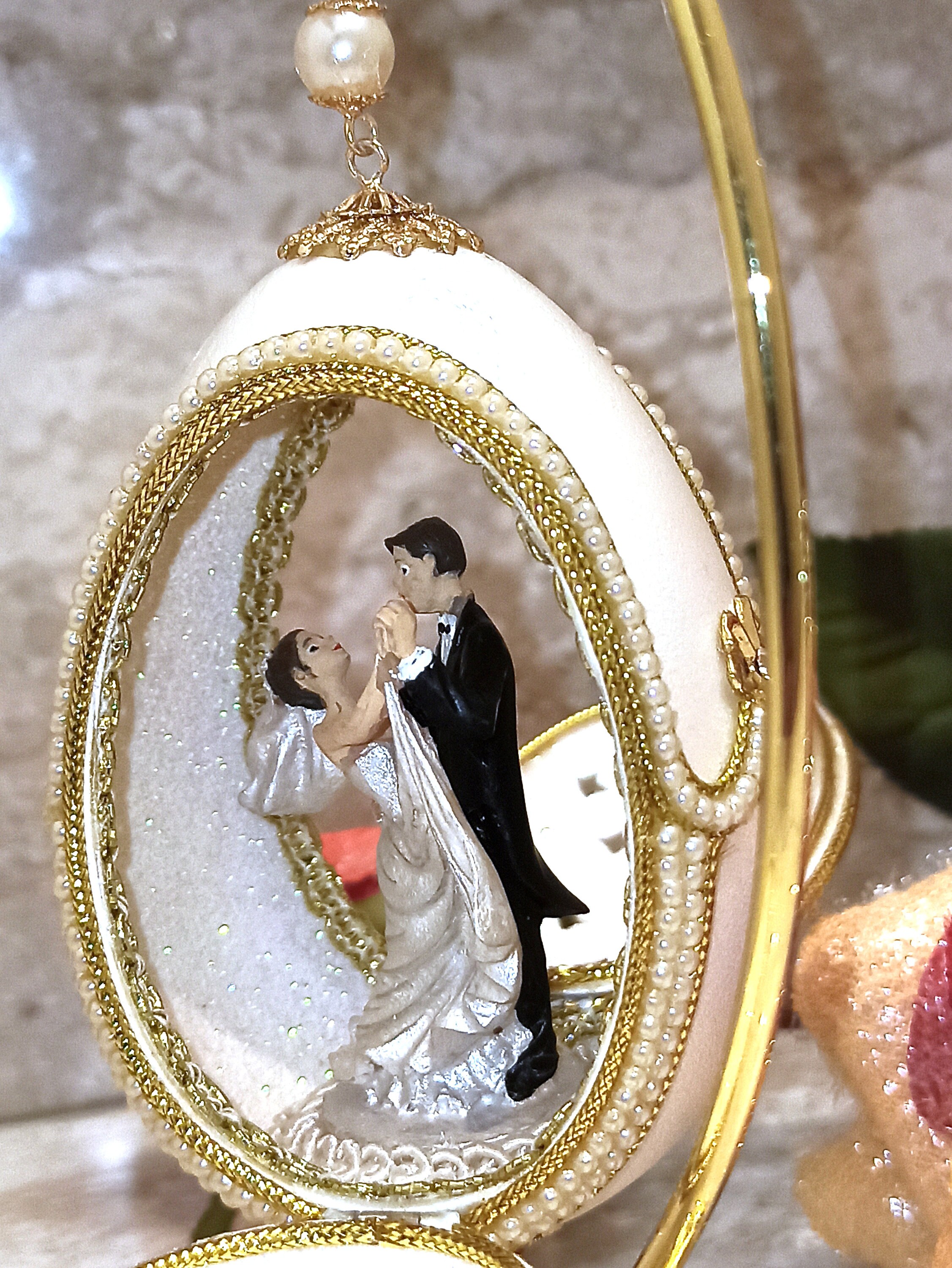 FABERGE Style Wedding Egg Faberge Egg FABERGE Wedding Bride and Groom ...