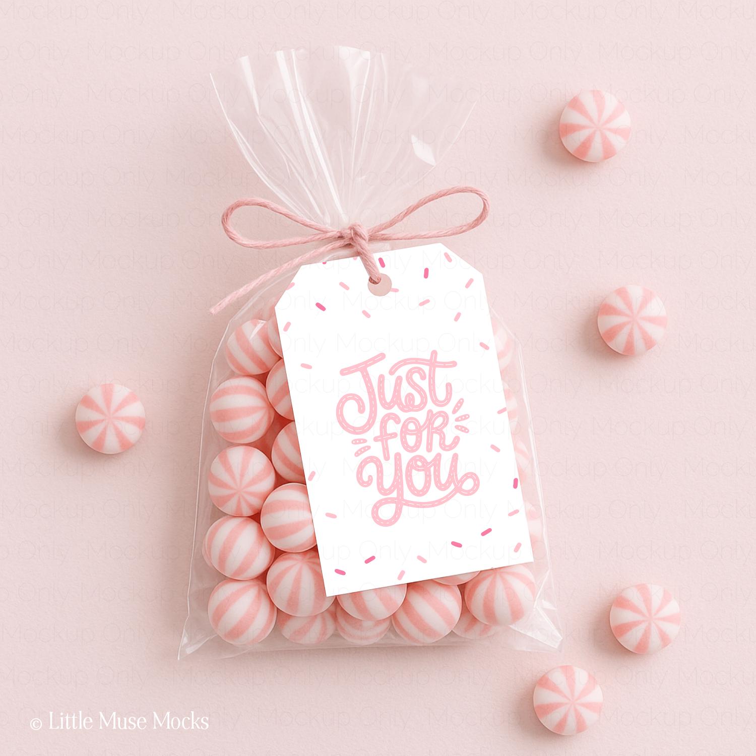 Pink Candy Gift Tag Mockup: Feminine Design (digital Download .PSD ...