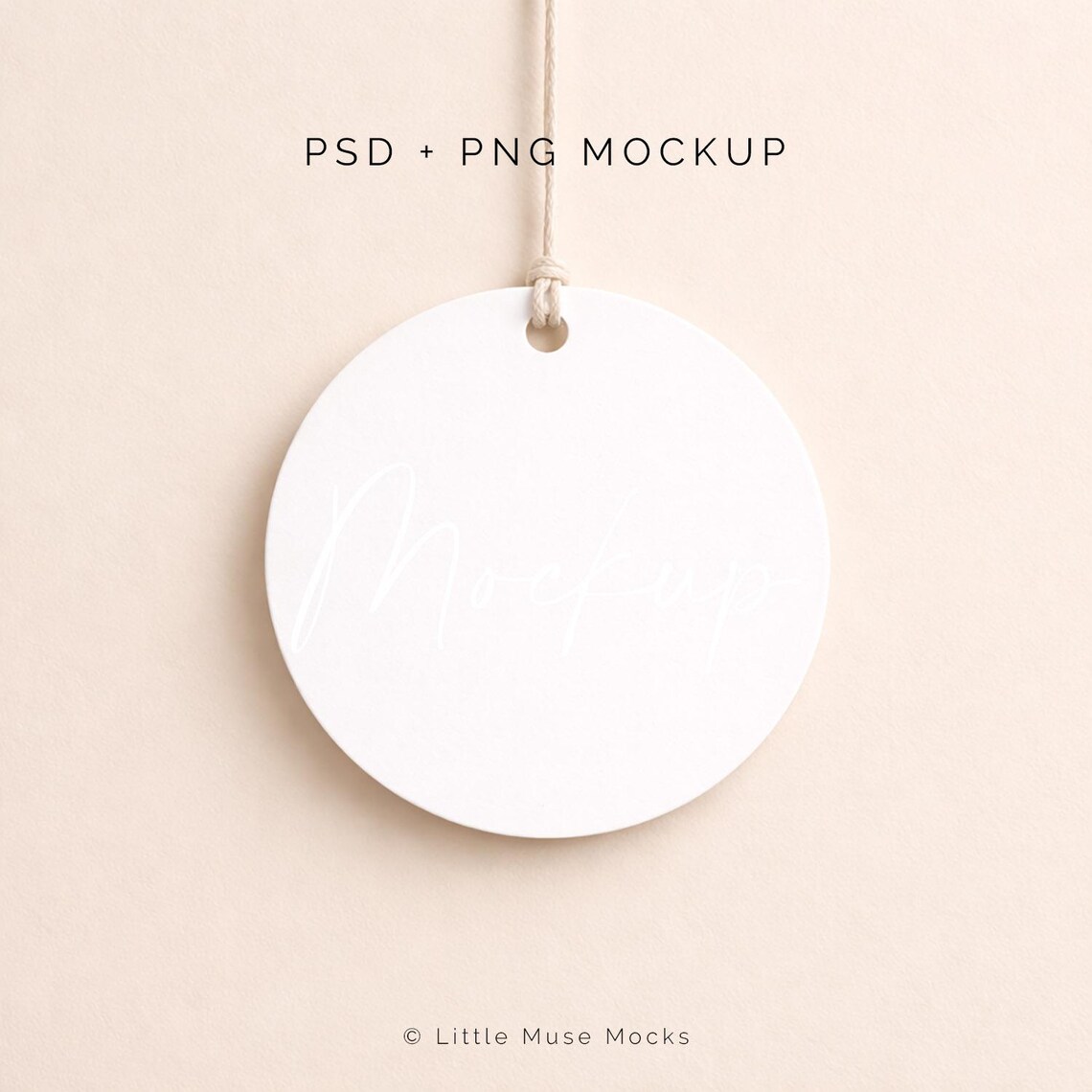 Circle Gift Tag Mockup Template: Blank Round Tag (digital Download .PSD ...