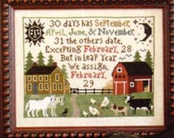 A FARMER'S ALMANAC by the Prairie Schooler Counted Cross Stitch Pattern ...