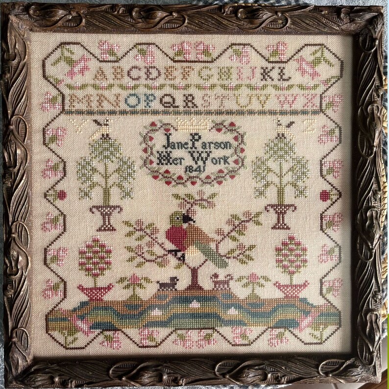 Jane Parson Sampler 1841 by Wishing Thorn Counted Cross Stitch Pattern ...