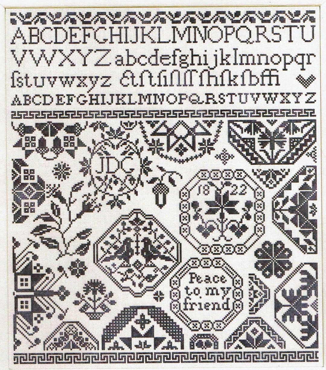 Peace to My Friend Quaker Sampler by Modern Folk Embroidery Counted ...