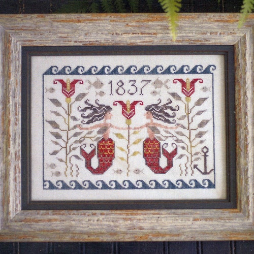 Mermaid Fraktur by Plum Street Samplers Counted Cross Stitch - Etsy
