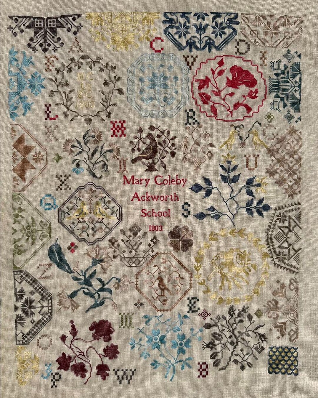 Mary Coleby, Ackworth School 1803 Reproduction Sampler by Cross Stitch ...