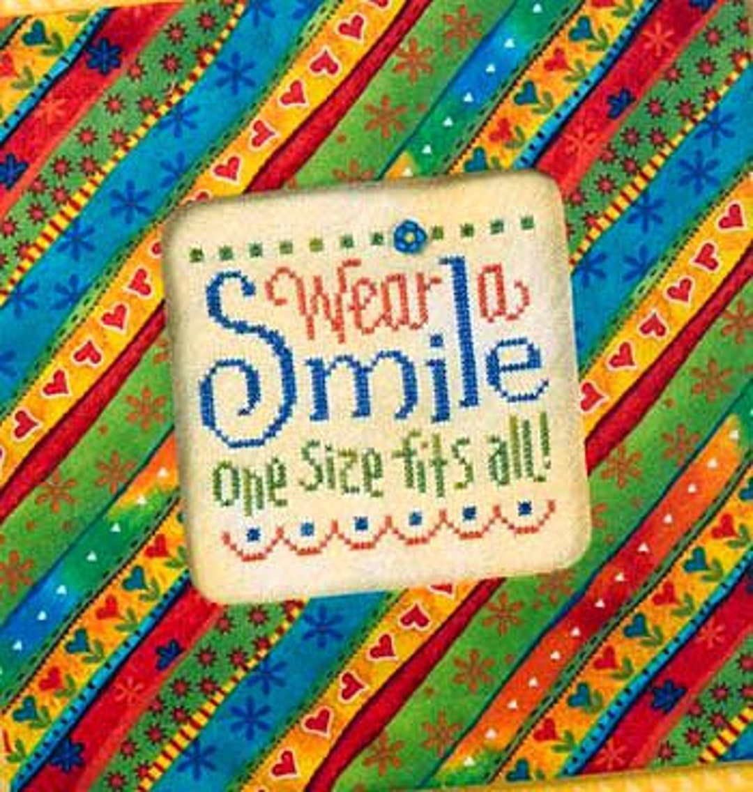 Wear A Smile by Lizzy Kate Counted Cross Stitch Pattern/chart - Etsy