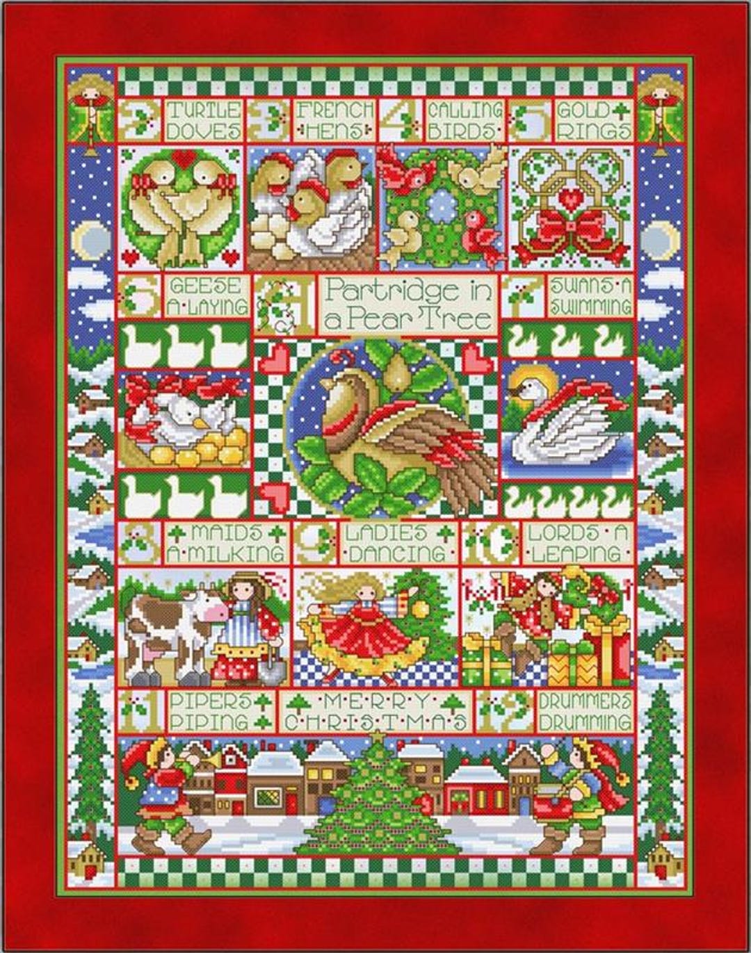 Partridge in A Pear Tree by Joan Elliott Design Counted Cross Stitch ...