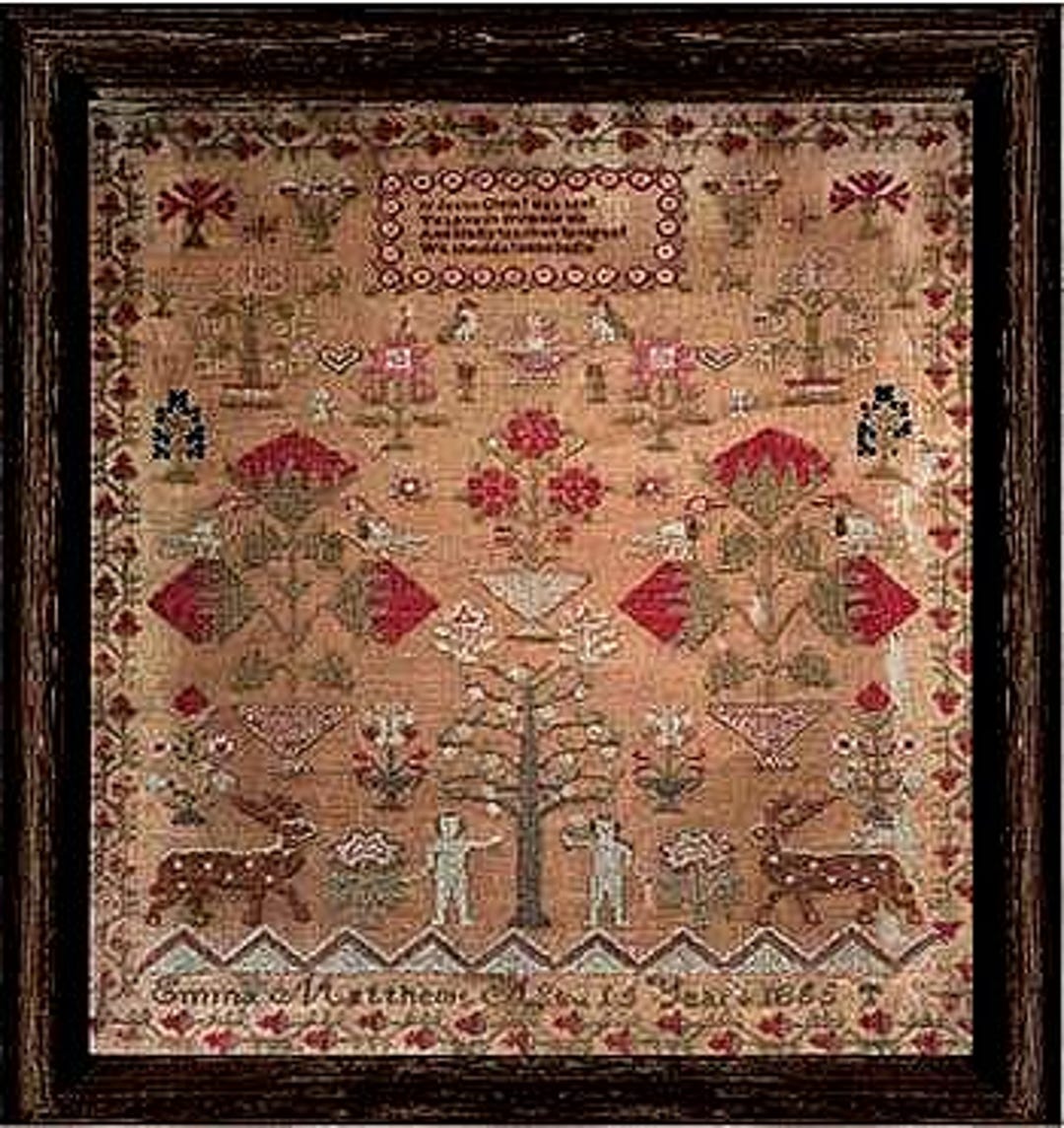 Emma Matthews Sampler 1855 by Wishing Thorn Counted Cross Stitch ...