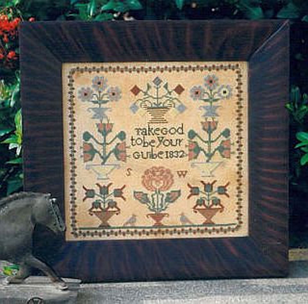 SW, 1832 Quaker Sampler by Carriage House Samplings Counted Cross ...