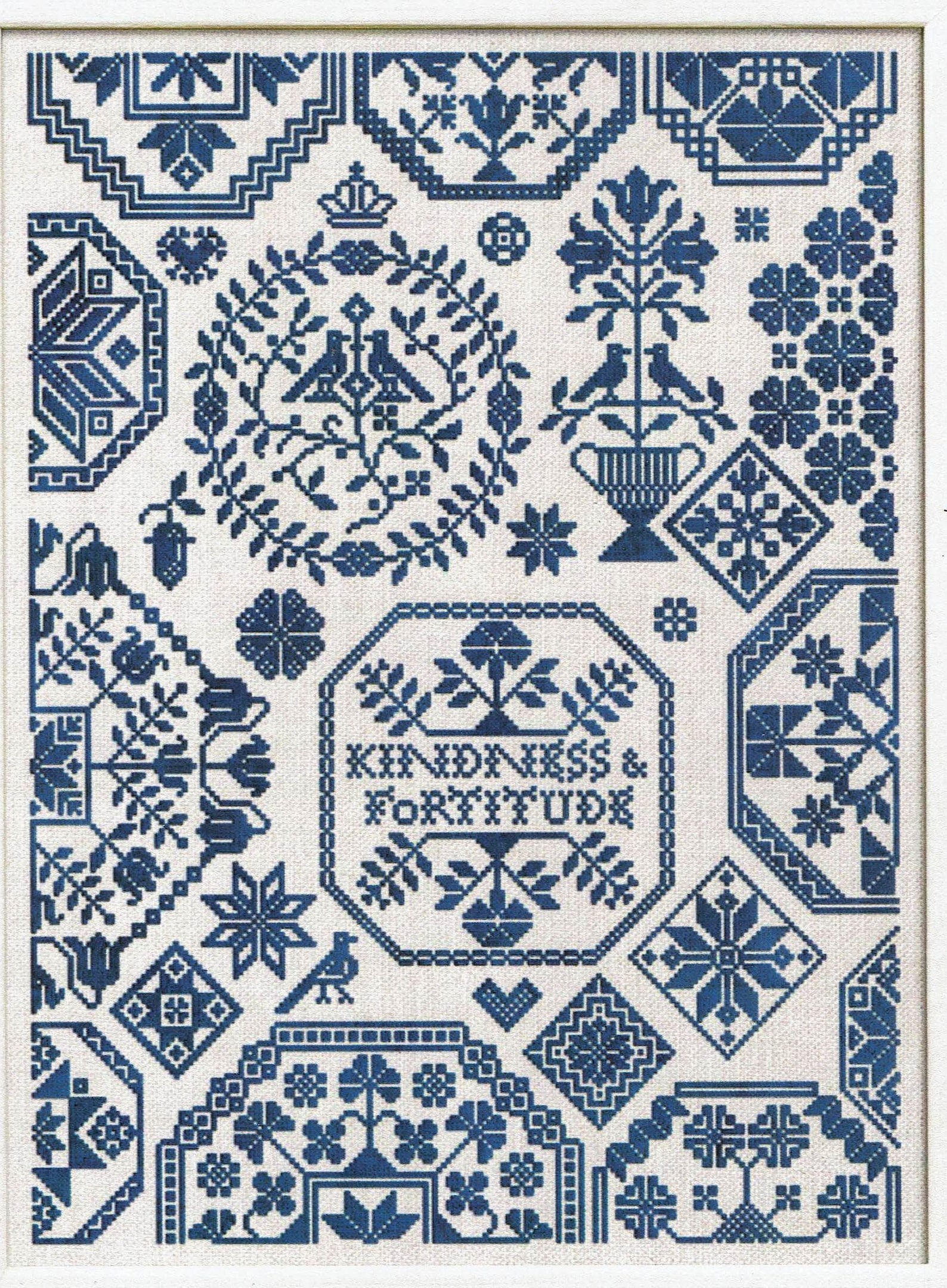 Kindness & Fortitude Quaker Sampler by Modern Folk Embroidery | Etsy