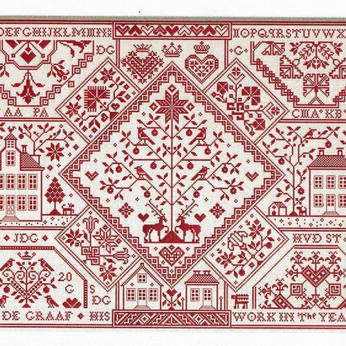 Monochrome Sampler Counted Cross Stitch Pattern Medieval - Etsy