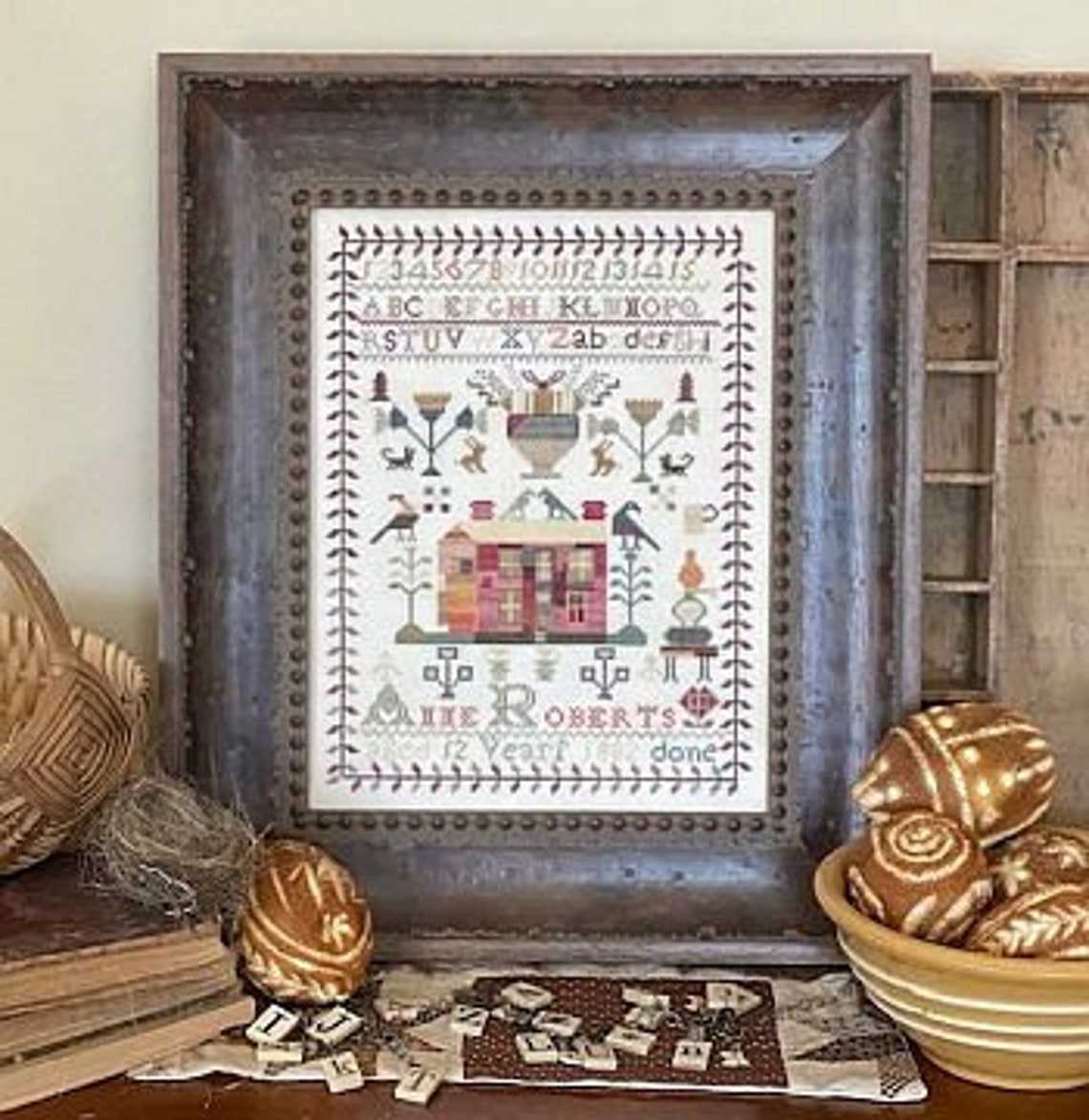 Anne Roberts Reproduction Sampler by Hands to Work Counted Cross Stitch ...
