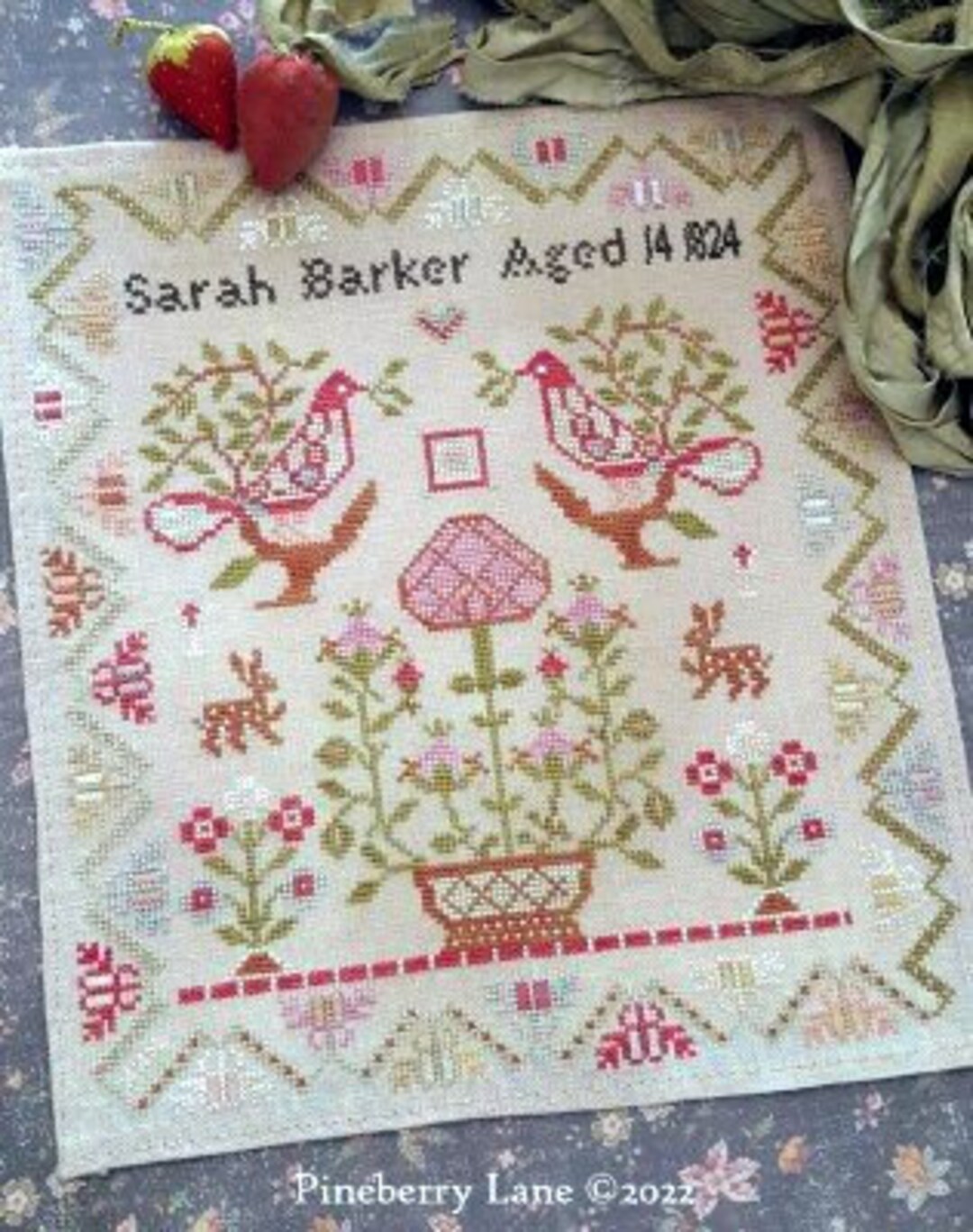 Sarah Barker 1824 Reproduction Sampler by Pineberry Lane - Etsy