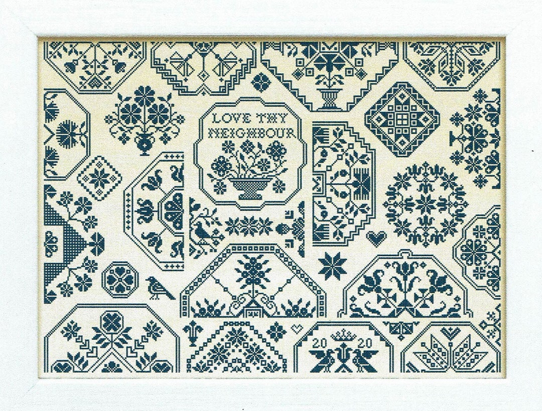 Love Thy Neighbor Quaker Sampler by Modern Folk Embroidery Counted ...