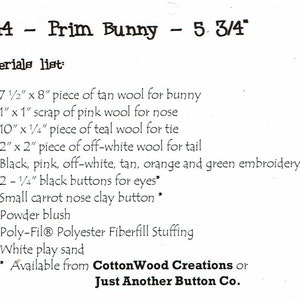 Prim Bunny Pin Keep PATTERN to Sew (not a Finished Product) by ...