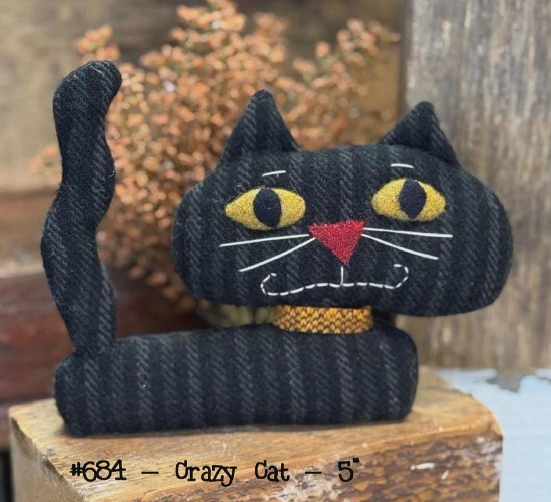 Crazy Cat 5" Pin Keep PATTERN to Sew (not a Finished Product) by ...