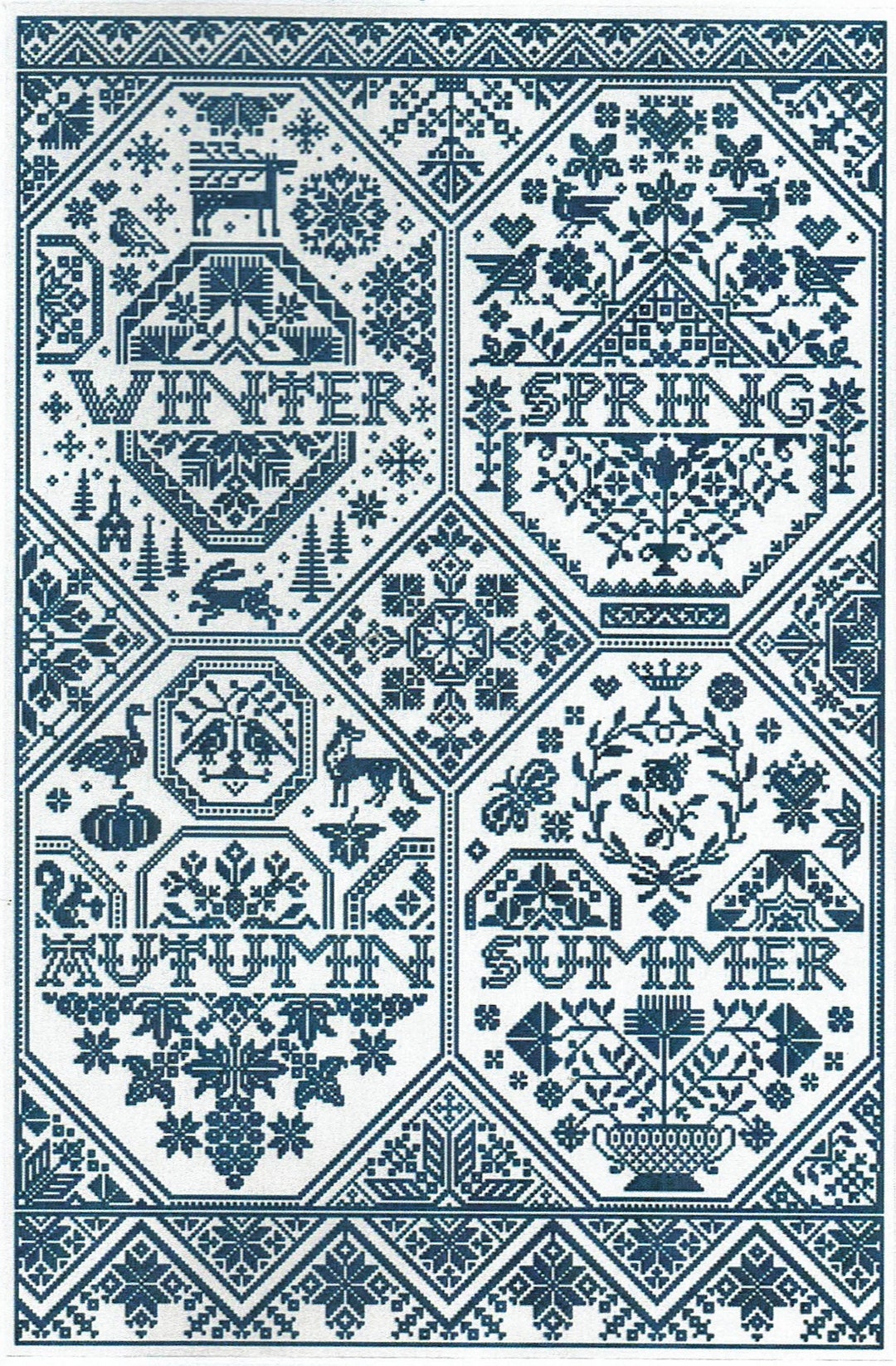 Four Seasons Quaker Sampler by Modern Folk Embroidery Counted Cross ...