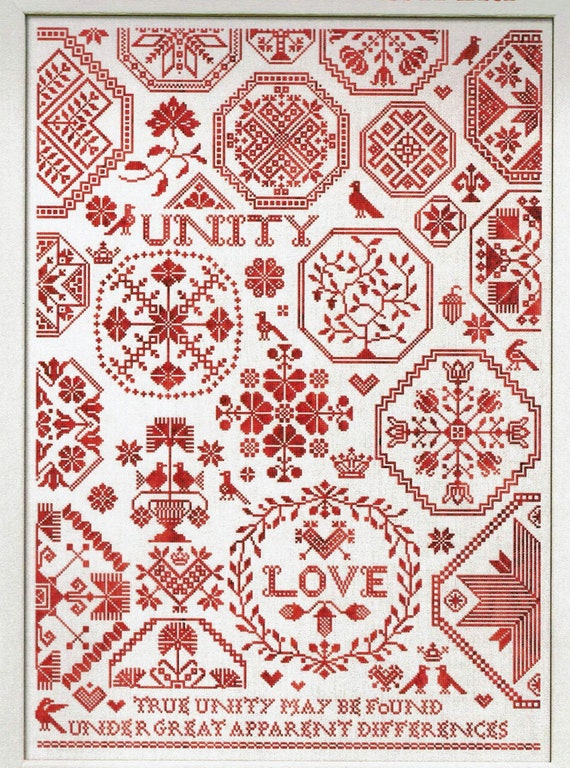 Love & Unity Quaker Sampler by Modern Folk Embroidery Counted - Etsy