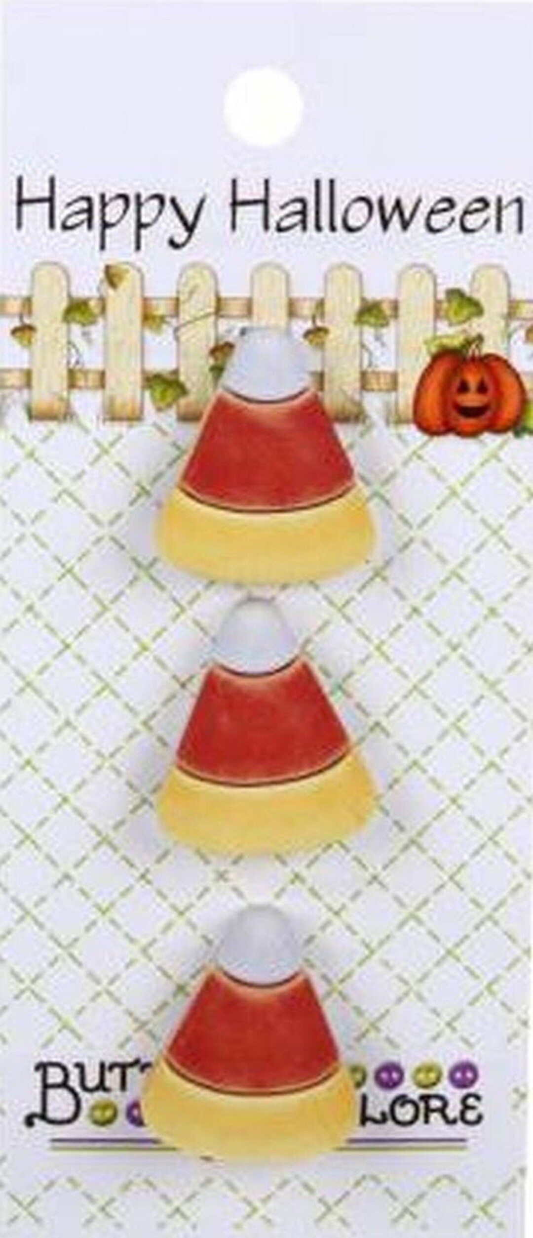Happy Halloween - Candy Corn - by Buttons Galore & More 3 per Package ...