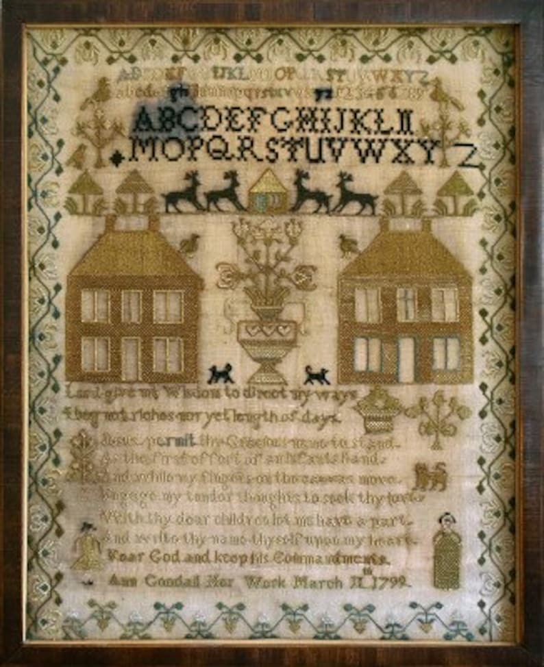 Ann Goodall Sampler English Reproduction 1799 by Little House - Etsy