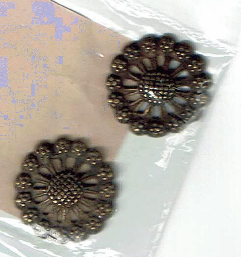 Olde Brass Button Charms - Ethel - by Homespun Elegance 2 per Package ...