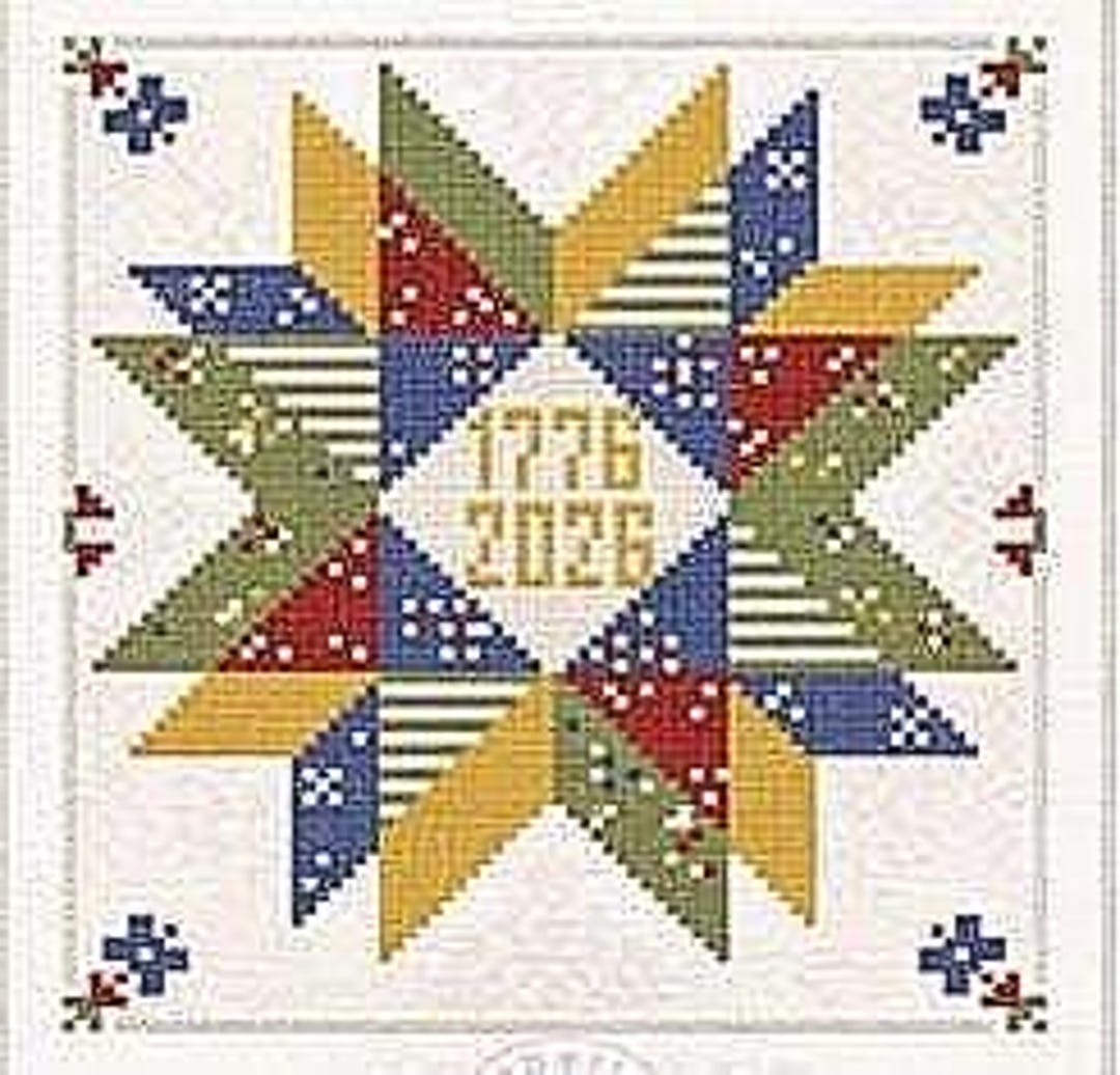1776-2026 Quilt Star by Anabella's motif/grille de points de croix ...