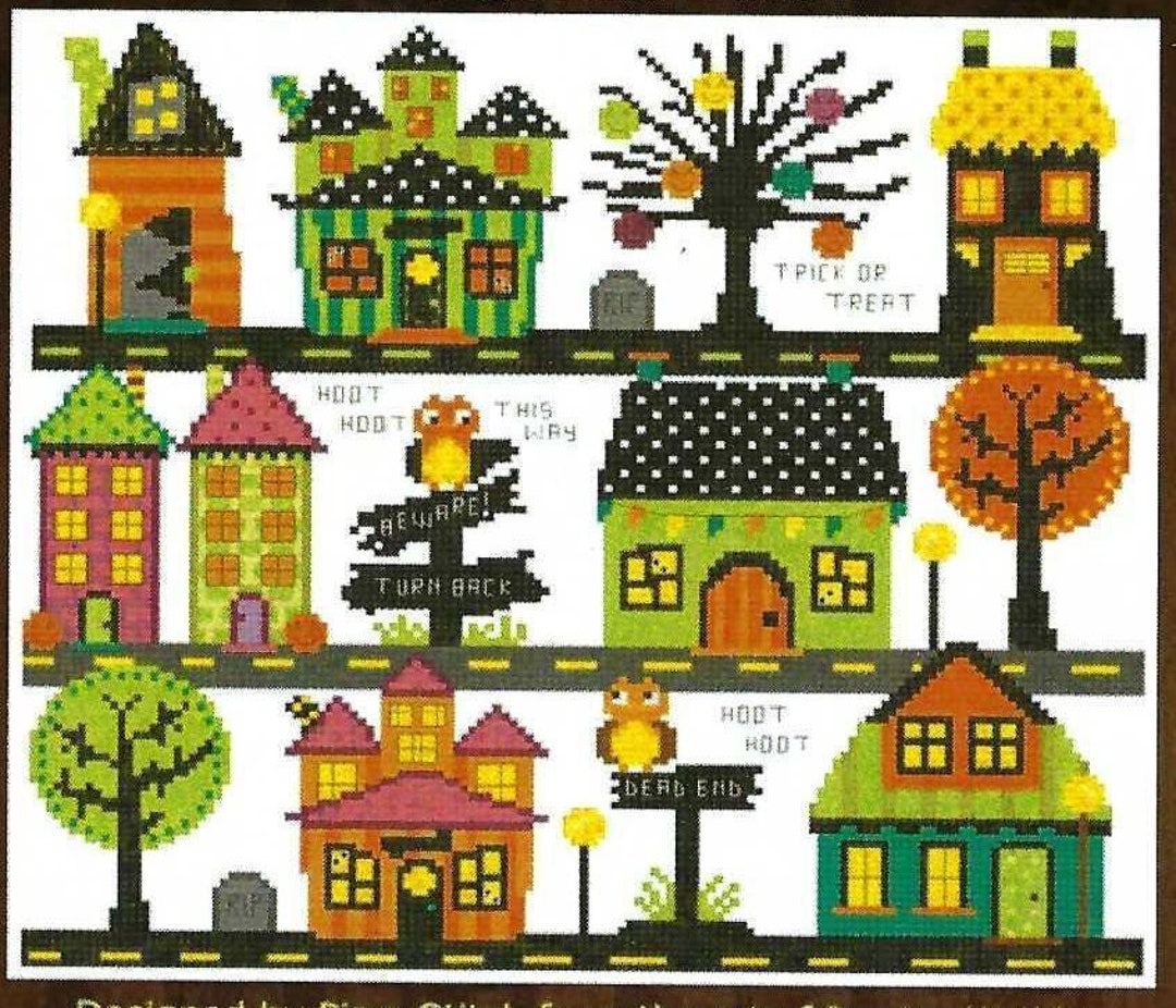20% OFF Halloween Houses by Pinoy Stitch Counted Cross Stitch Pattern ...