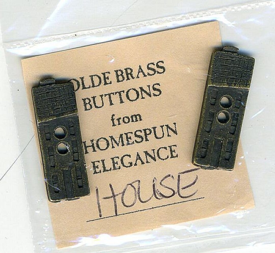 Olde Brass Button Charms House by Homespun Elegance 2 per Package - Etsy