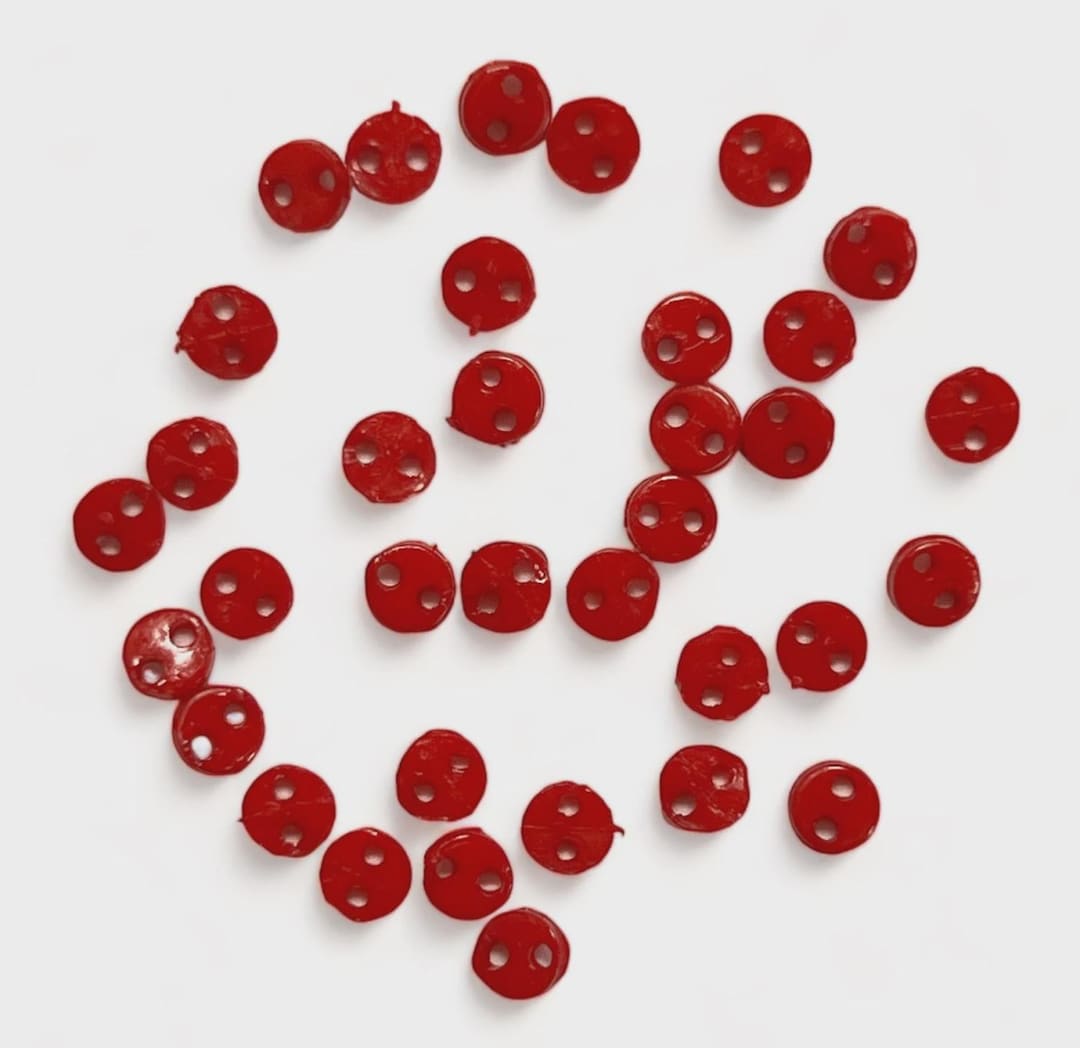 Tiny Micro Red 4mm Buttons by Buttons Galore - Etsy