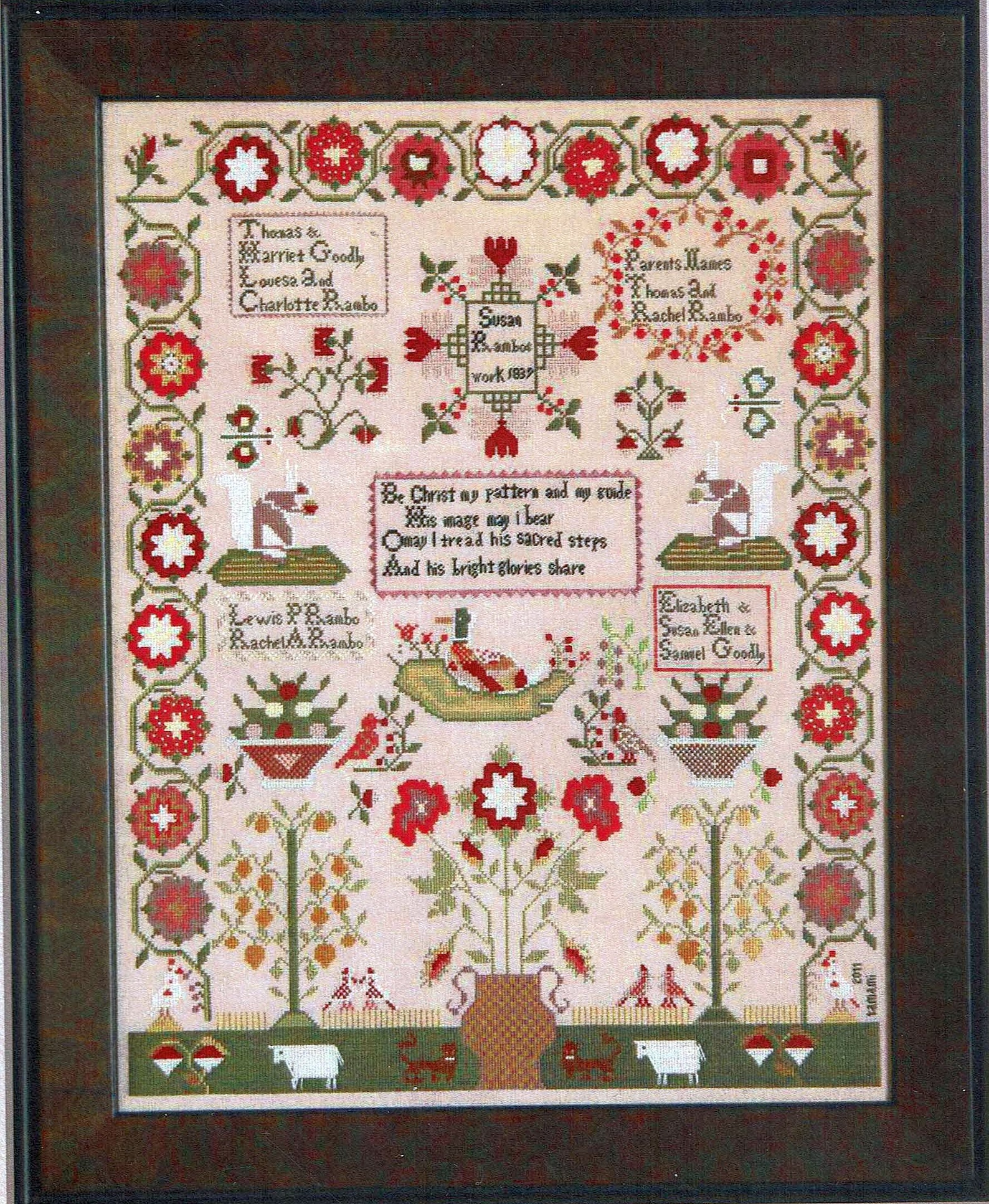 Susan Rambo 1839 Sampler by Cross-point Designs Counted Cross Stitch ...