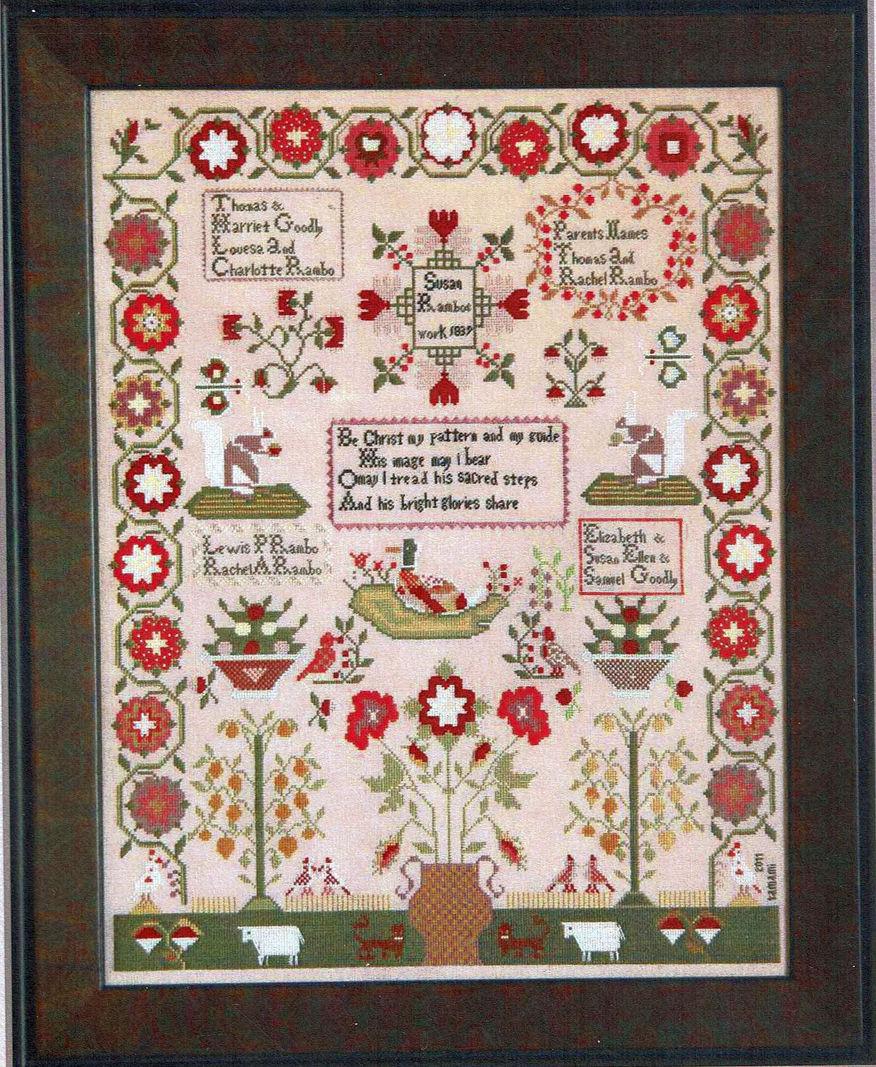 Susan Rambo 1839 Sampler by Cross-point Designs Counted Cross Stitch ...