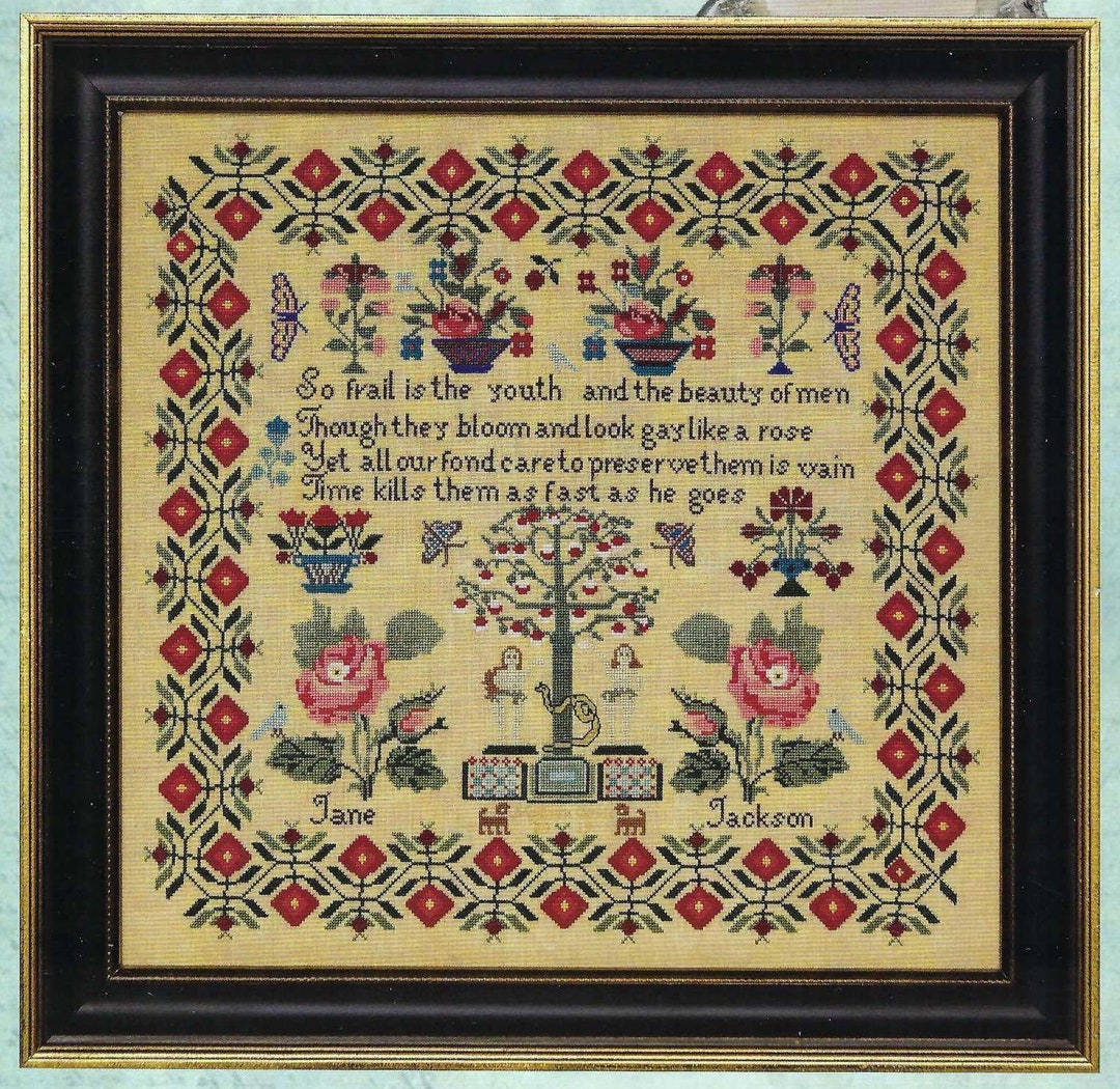 Jane Jackson C 1820-40 by Hands Across the Sea Samplers Counted Cross ...