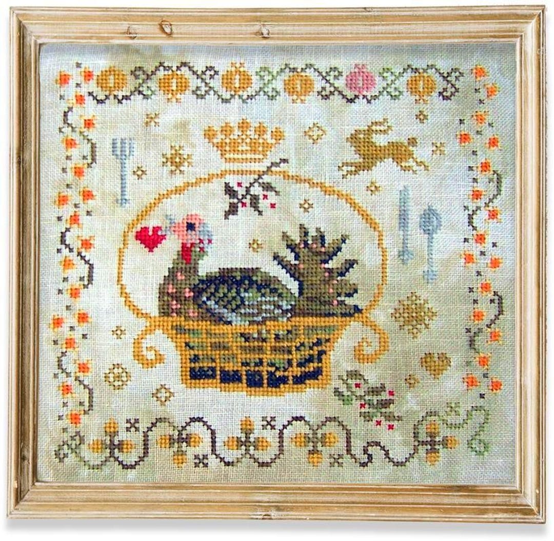 Turkey in a Basket by Miss Prim Cross Stitch Counted Cross Stitch ...