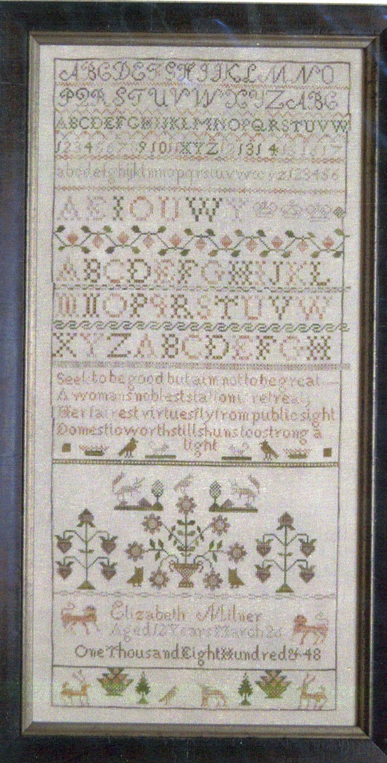 Elizabeth Milner 1848 Reproduction Sampler by - Etsy