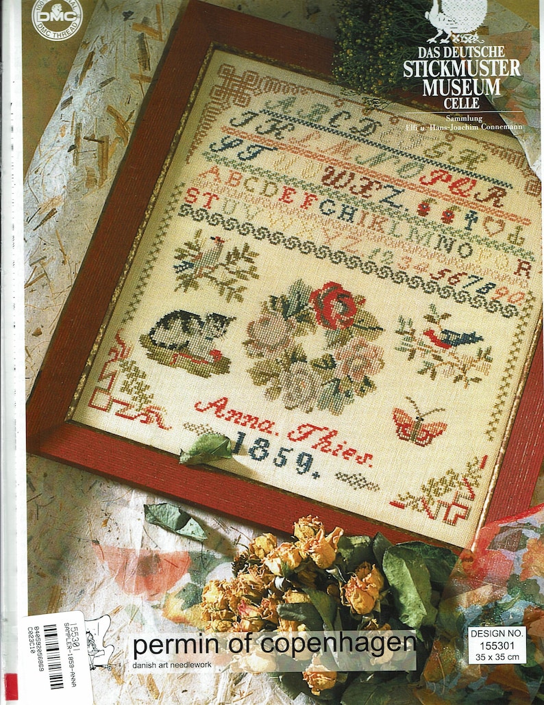 Sampler 1859 anna by Permin Counted Cross Stitch Pattern/chart - Etsy