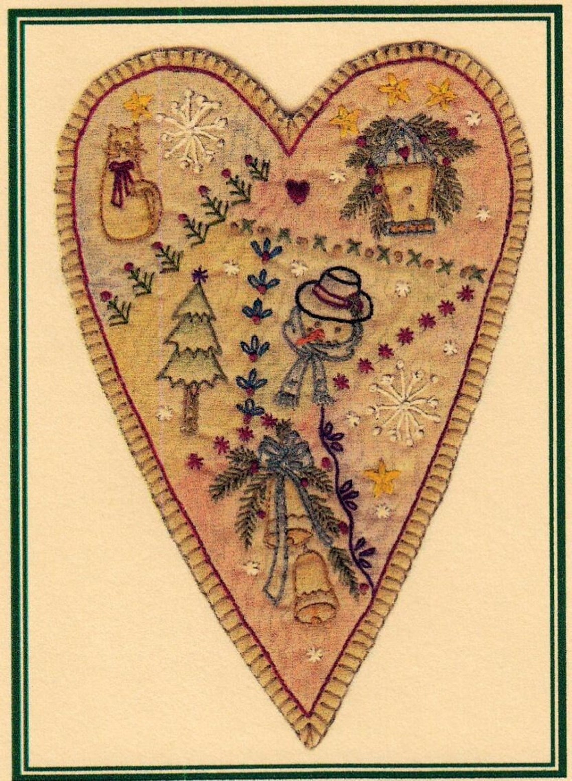Vintage Ornament #10 Tea Dye - Prim Heart by Chickadee Hollow Designs ...