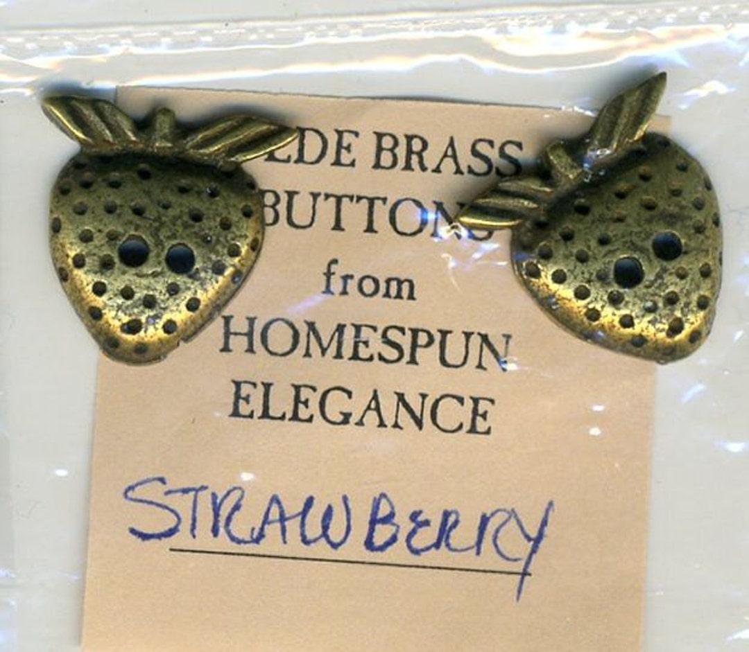Olde Brass Button Charms - Strawberry - by Homespun Elegance 2 per ...