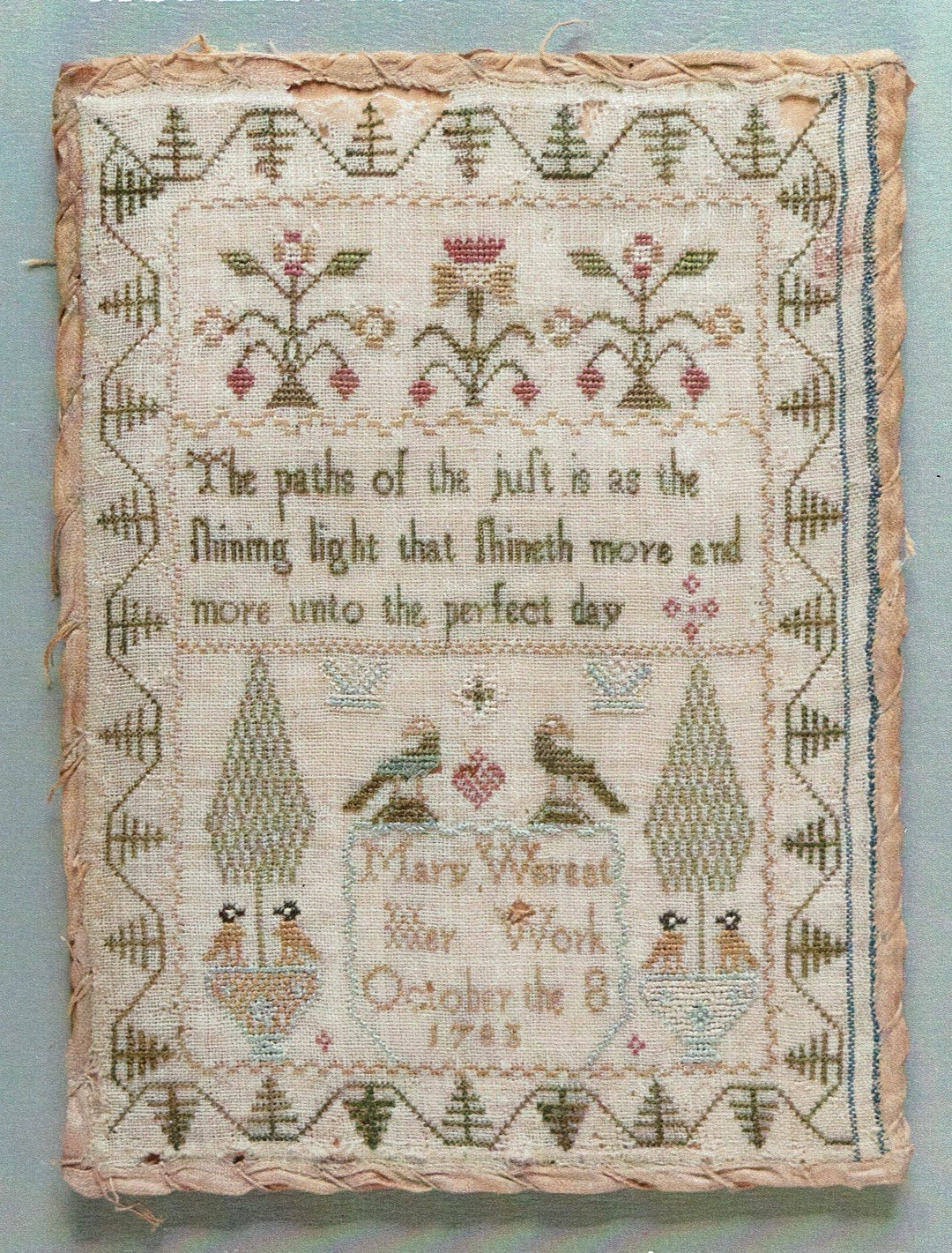Mary Wereat 1783 Sampler by Modern Folk Embroidery Counted Cross Stitch ...